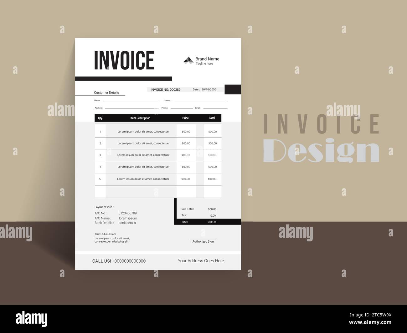 Business invoice form template Stock Vector Images - Alamy