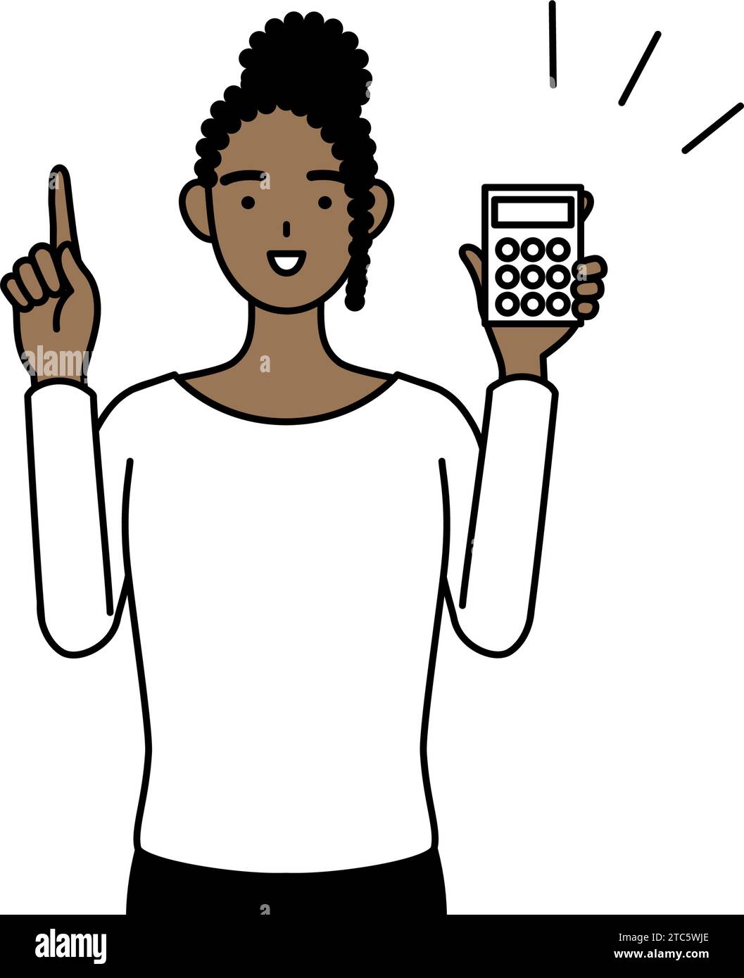 Young woman african american calculator Stock Vector Images - Alamy