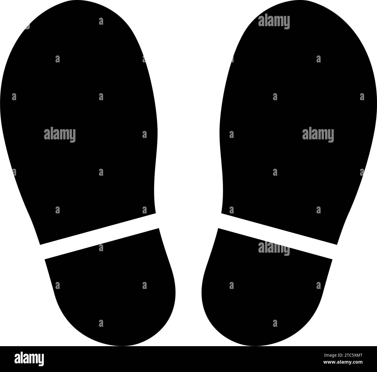 Simple human shoe footprint icon. A sign indicating where to stand in ...
