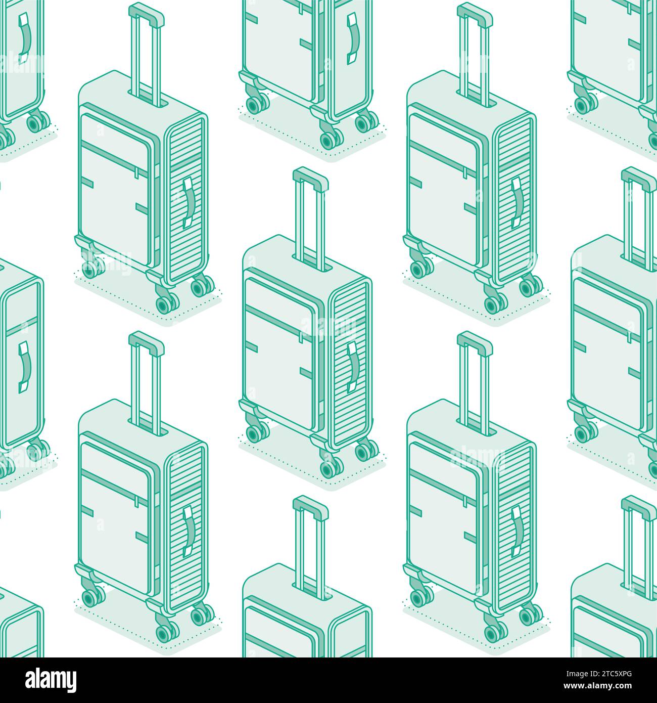 Seamless pattern with suitcases on wheels isolated on white background ...