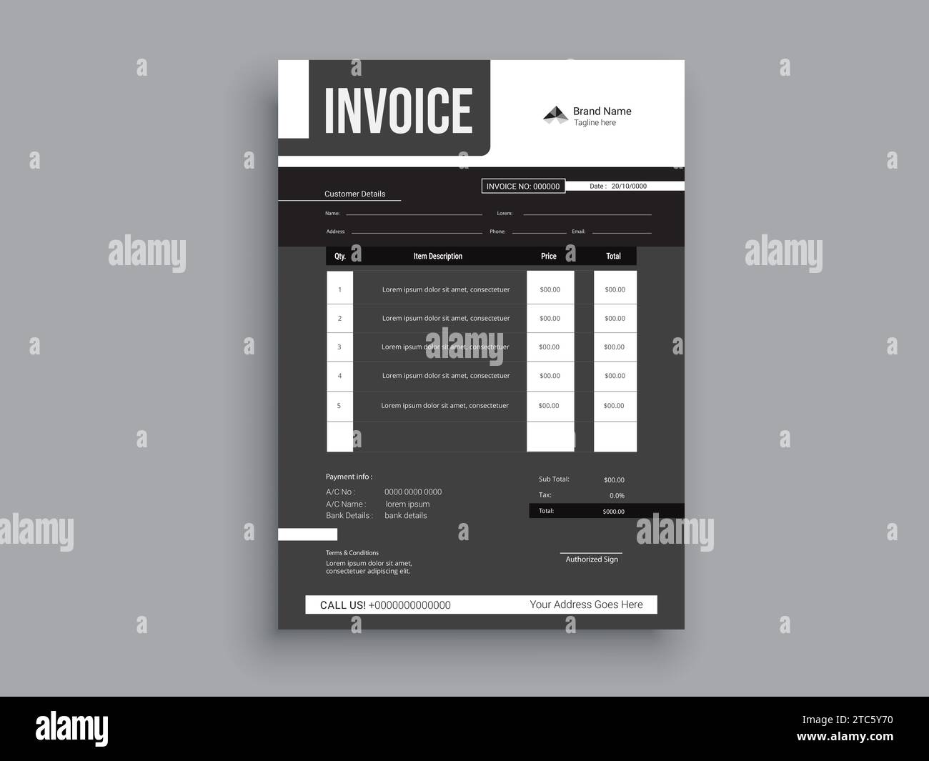 Business invoice form template. Invoicing quotes, money bills or ...