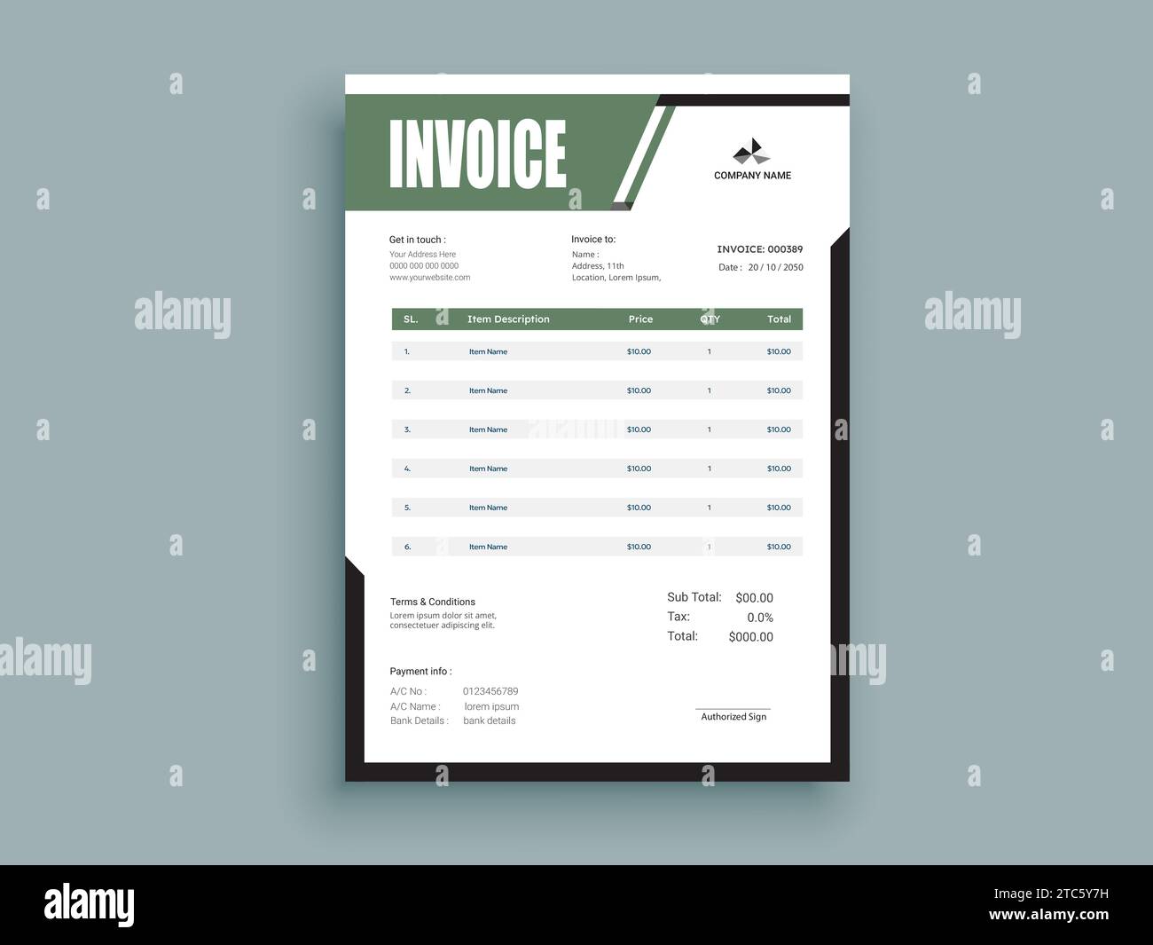 Business invoice form template. Invoicing quotes, money bills or ...