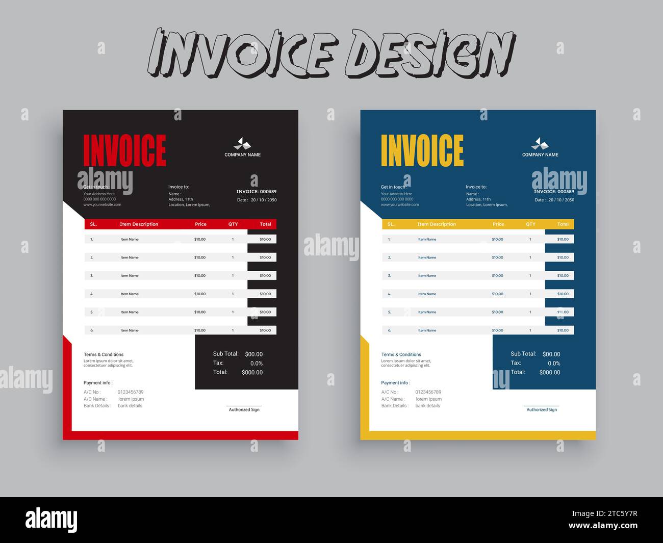 Business invoice form template. Invoicing quotes, money bills or ...