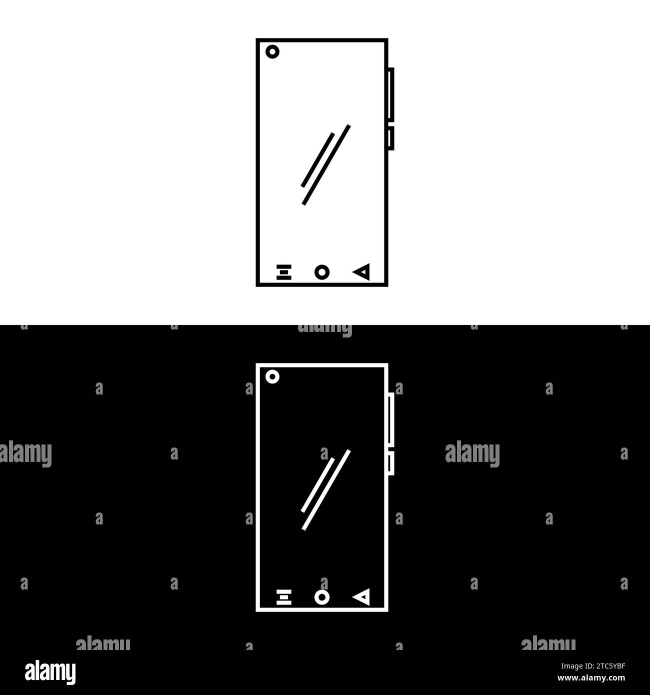 Mobile Phone Line Icon Smartphone with white screen vector Stock Vector ...