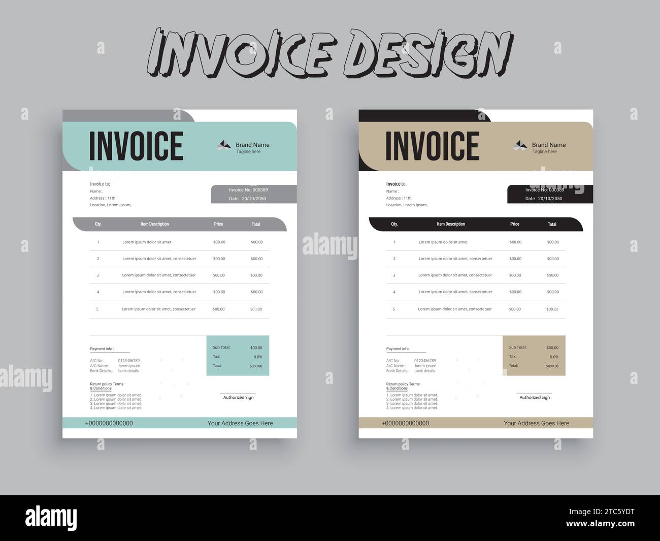 Business invoice form template. Invoicing quotes, money bills or ...