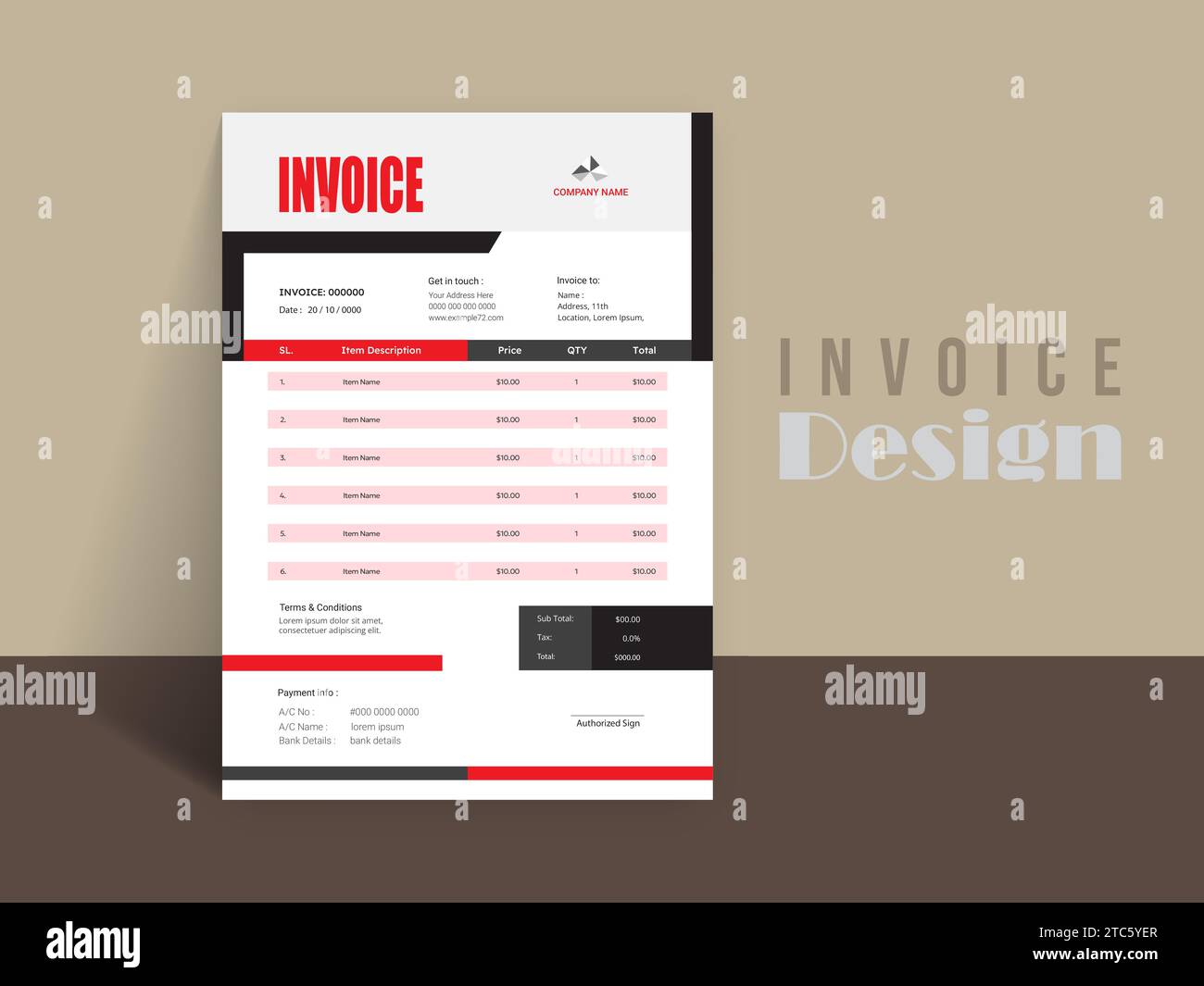 Business invoice form template. Invoicing quotes, money bills or ...