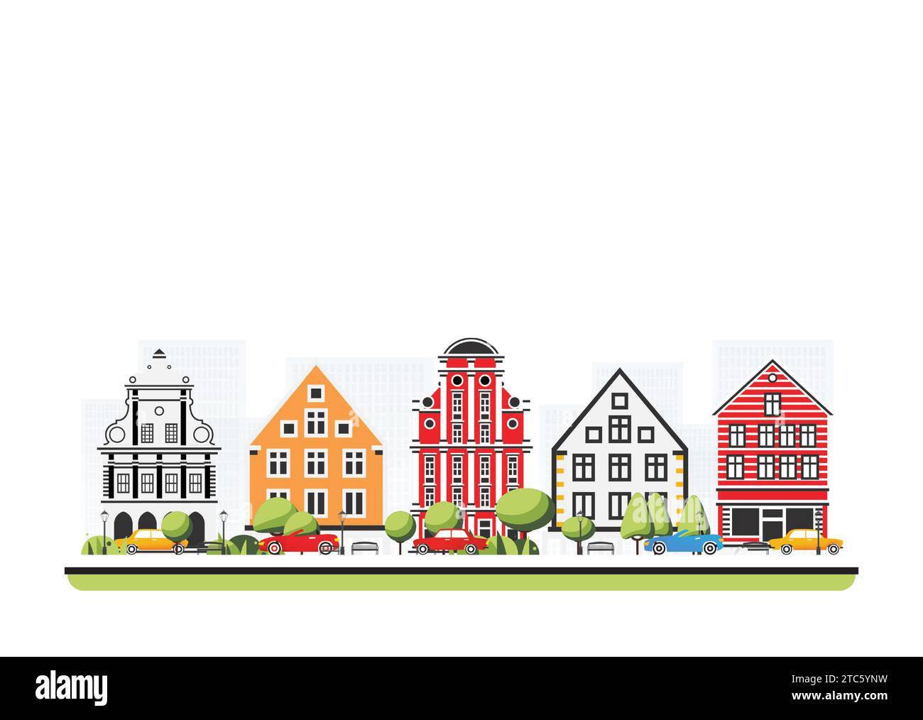 Old buildings cityscape in Stock Vector Images - Alamy
