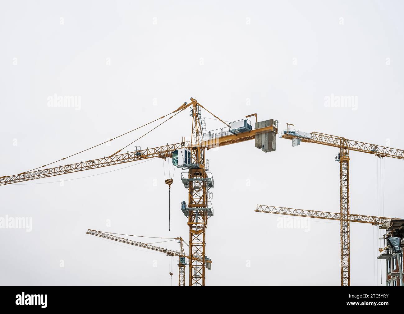 Construction industry building. Construction industry site with cranes ...