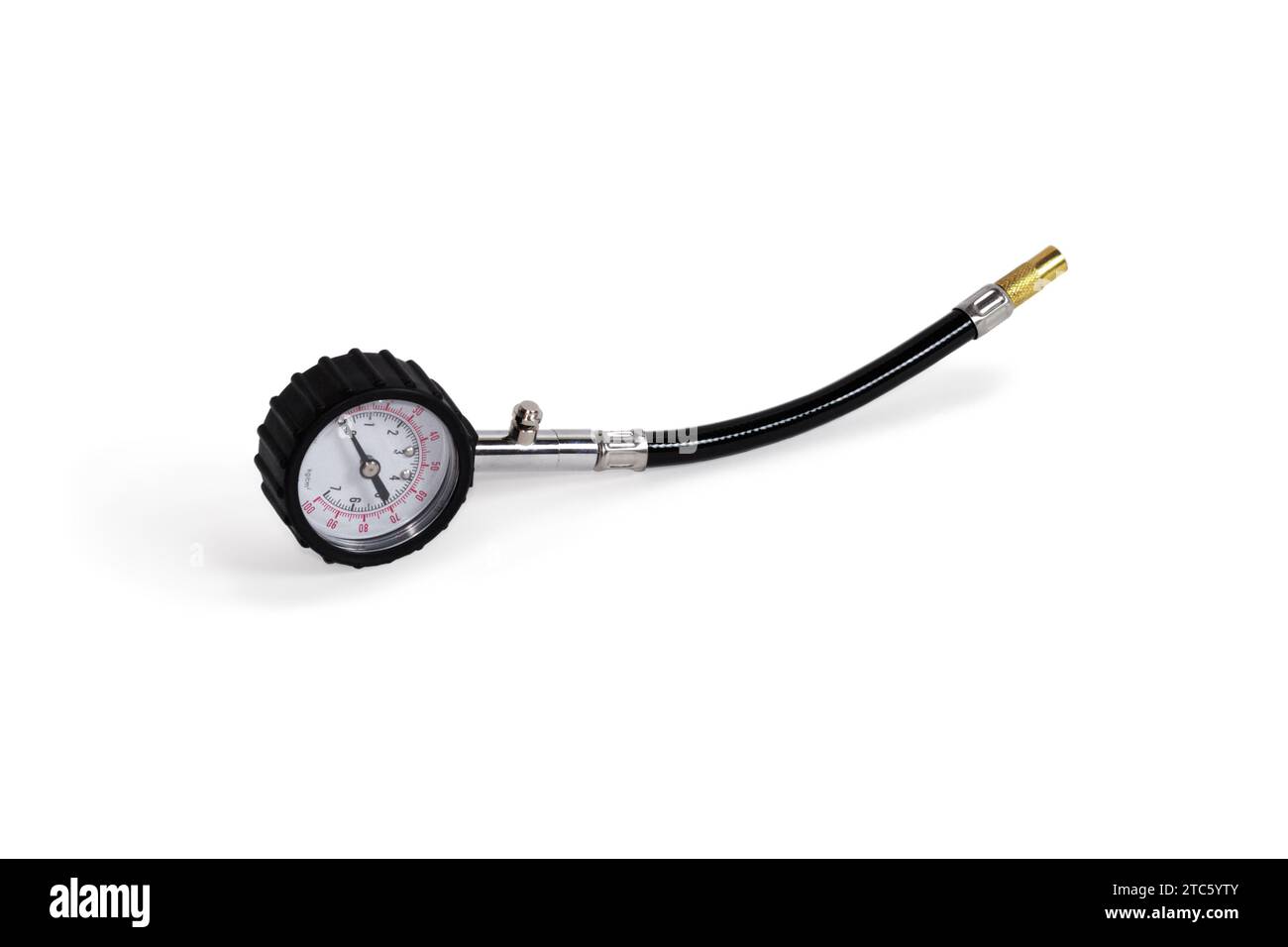 Tire pressure indicator. Close-up. Isolated on white background Stock ...