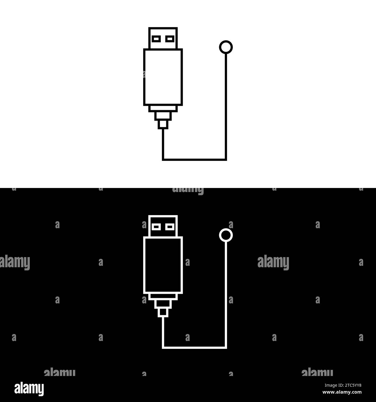 Usb cables icons. Electronic device input cable cord Stock Vector Image ...