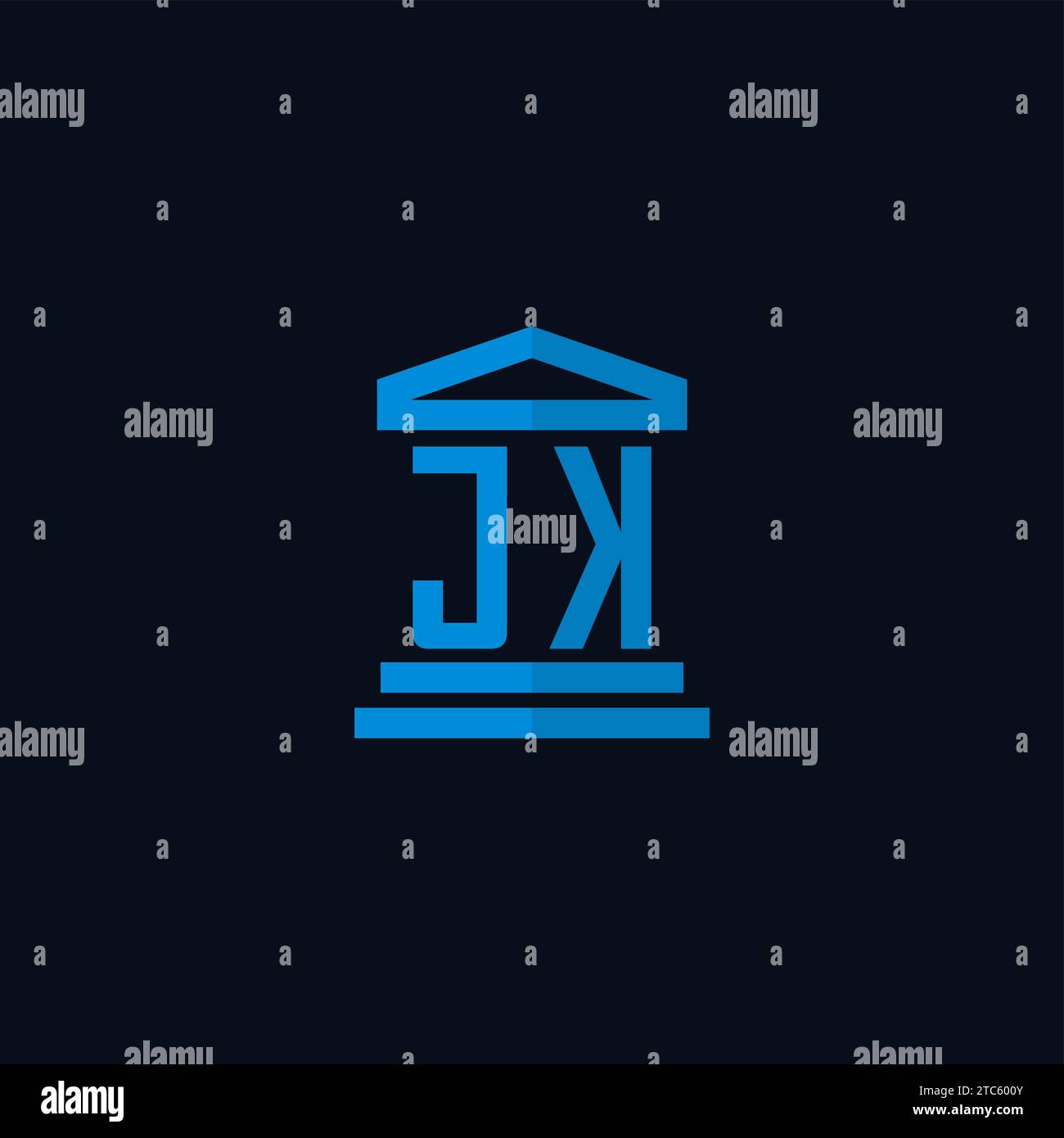 JK initial logo monogram with simple courthouse building icon design ideas Stock Vector Image ...