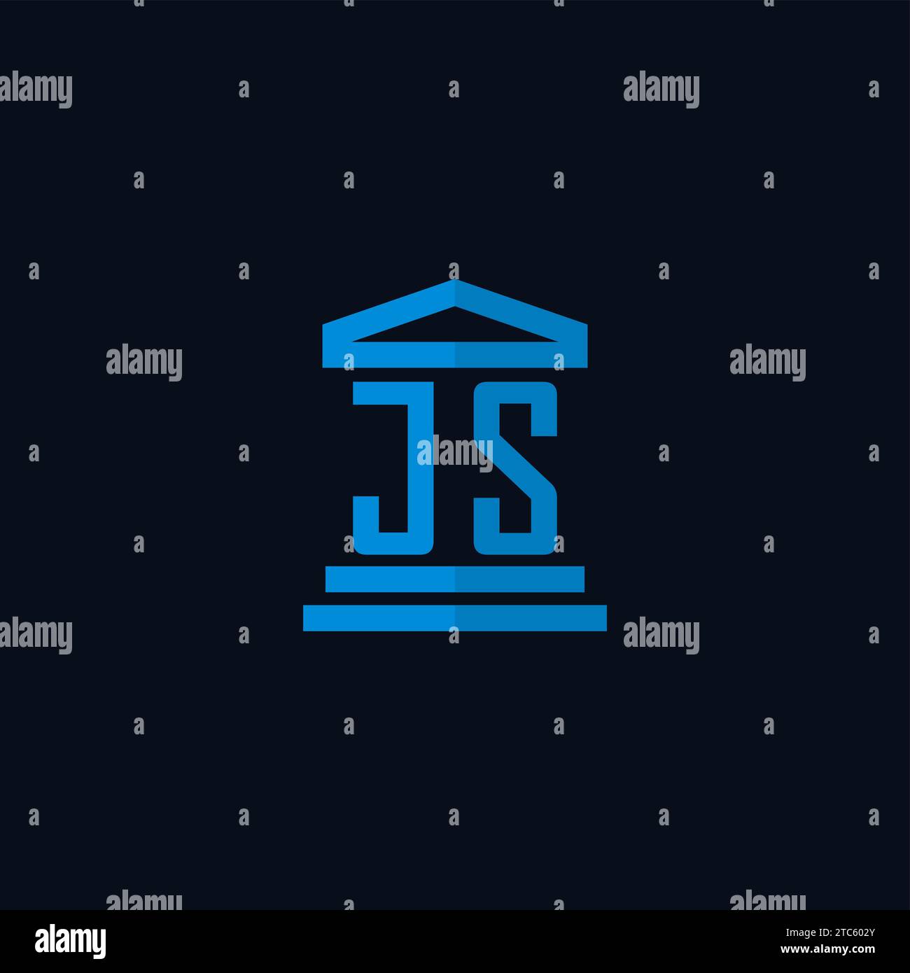 JS initial logo monogram with simple courthouse building icon design ideas Stock Vector Image ...