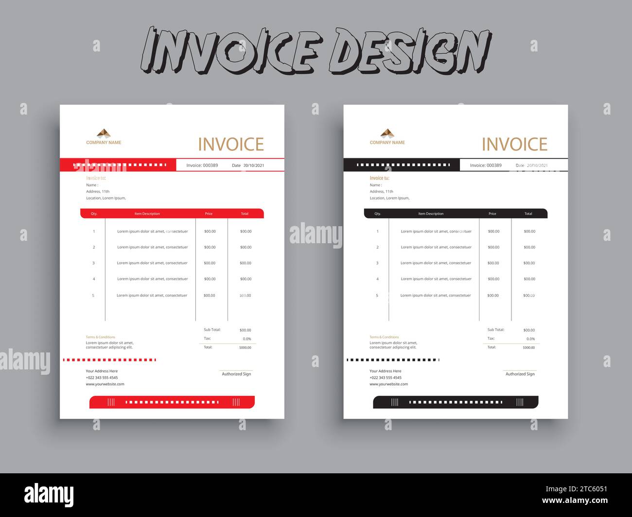 Business invoice form template. Invoicing quotes, money bills or ...