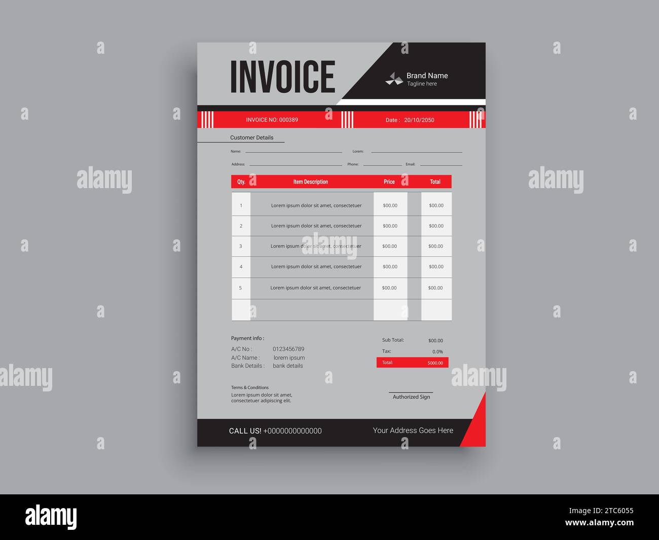 Business invoice form template. Invoicing quotes, money bills or ...