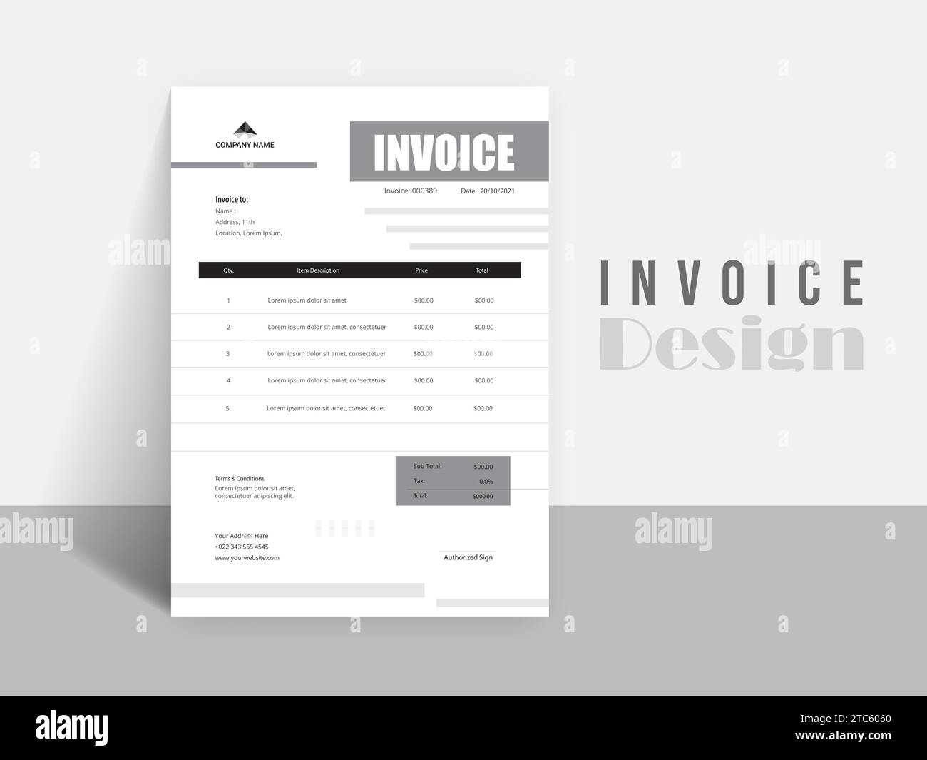 Business invoice form template. Invoicing quotes, money bills or ...