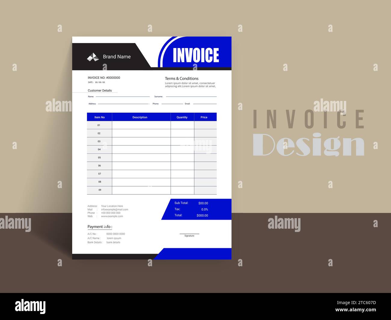 Business invoice form template. Invoicing quotes, money bills or ...