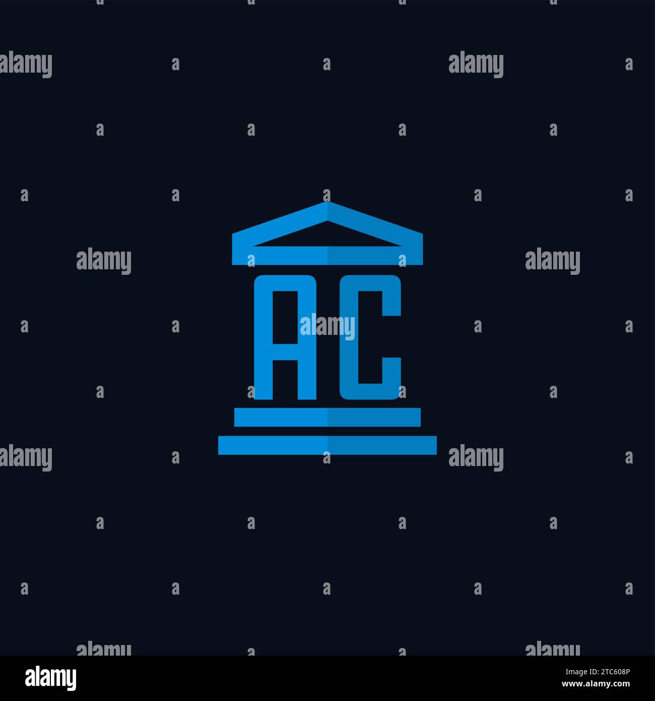 AC initial logo monogram with simple courthouse building icon design ...