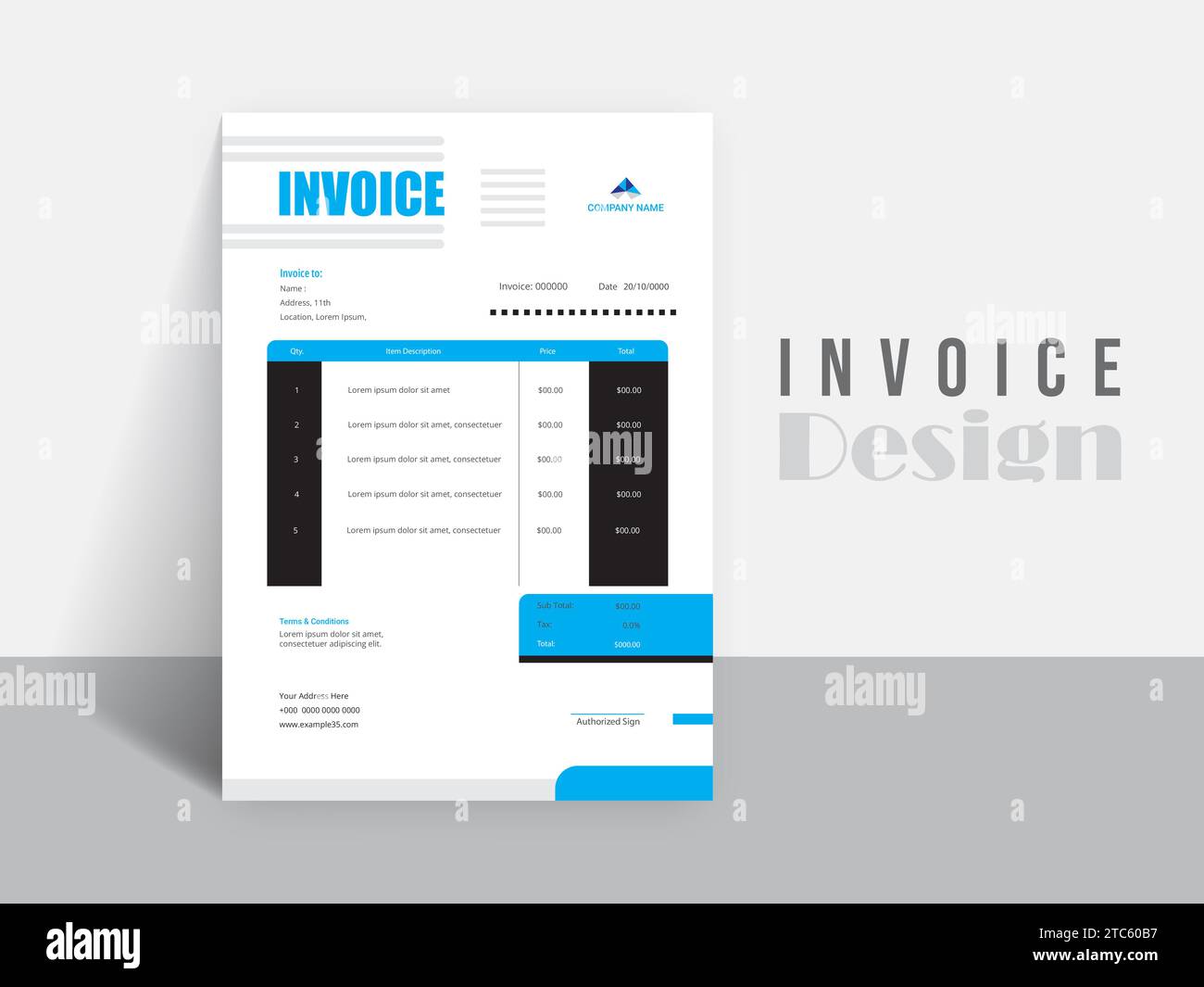 Business invoice form template. Invoicing quotes, money bills or ...