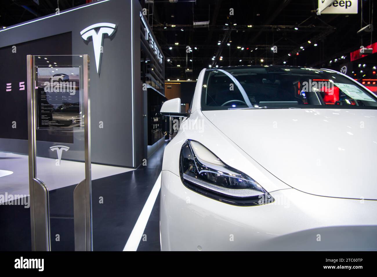Tesla Model Y EV car on display at The 40th Thailand International ...