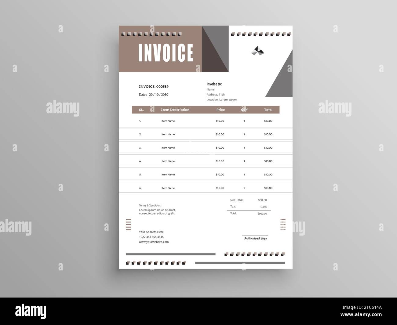 Business invoice form template. Invoicing quotes, money bills or ...