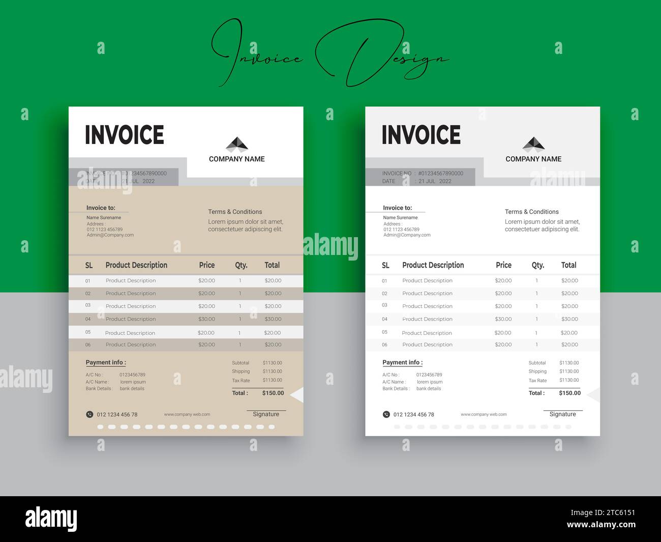 Business invoice form template. Invoicing quotes, money bills or ...