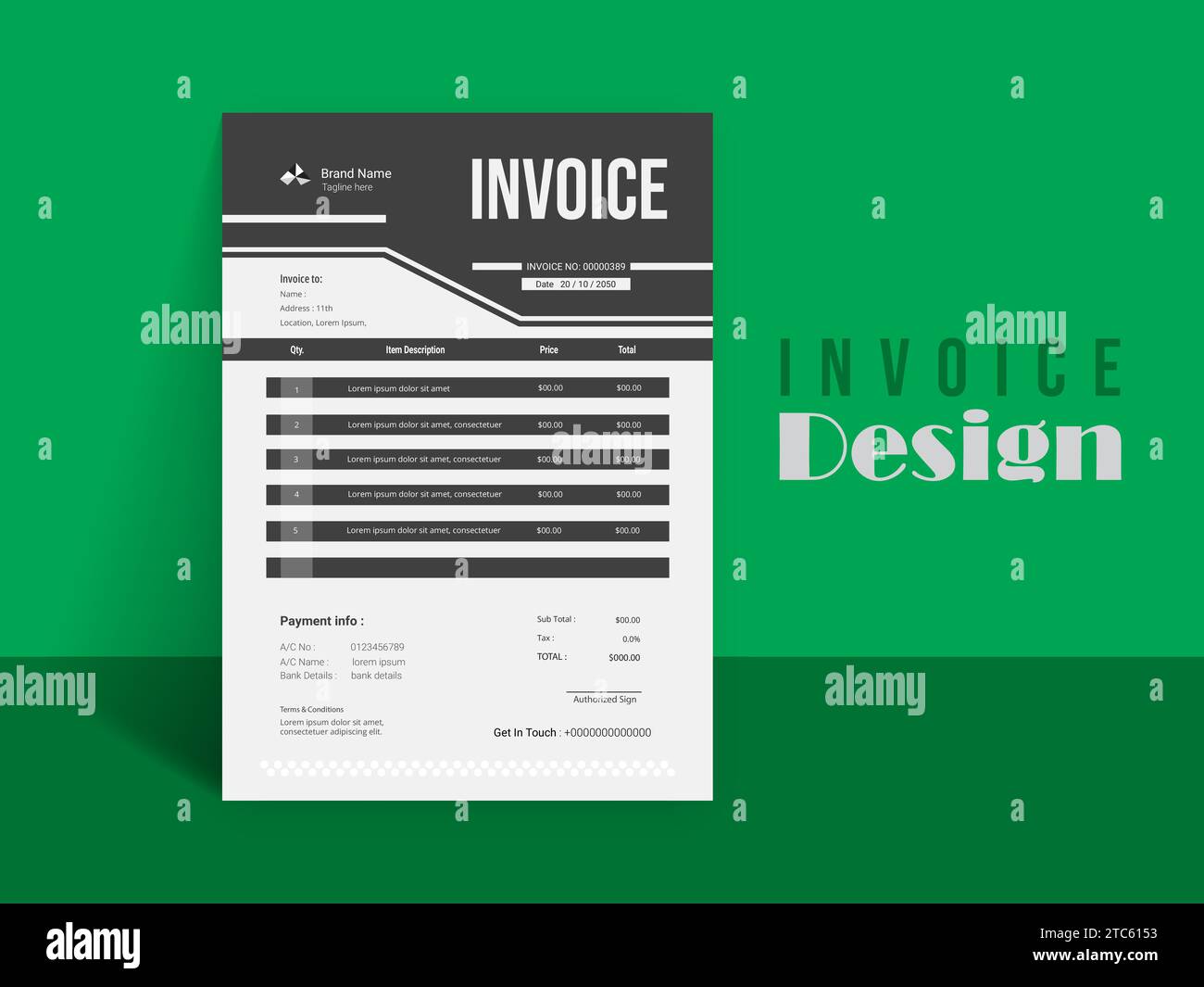 Business invoice form template. Invoicing quotes, money bills or ...