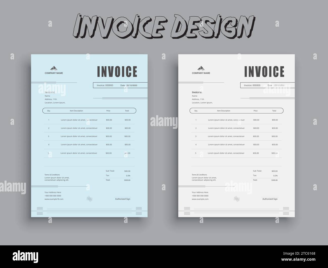 Business invoice form template. Invoicing quotes, money bills or ...