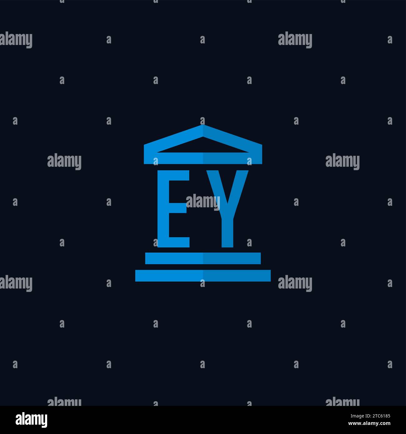 EY initial logo monogram with simple courthouse building icon design ...