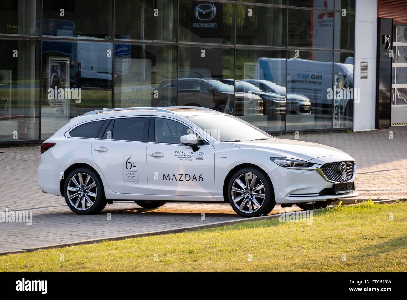 OSTRAVA, CZECH REPUBLIC - AUGUST 23, 2023: White Mazda 6 Wagon estate ...