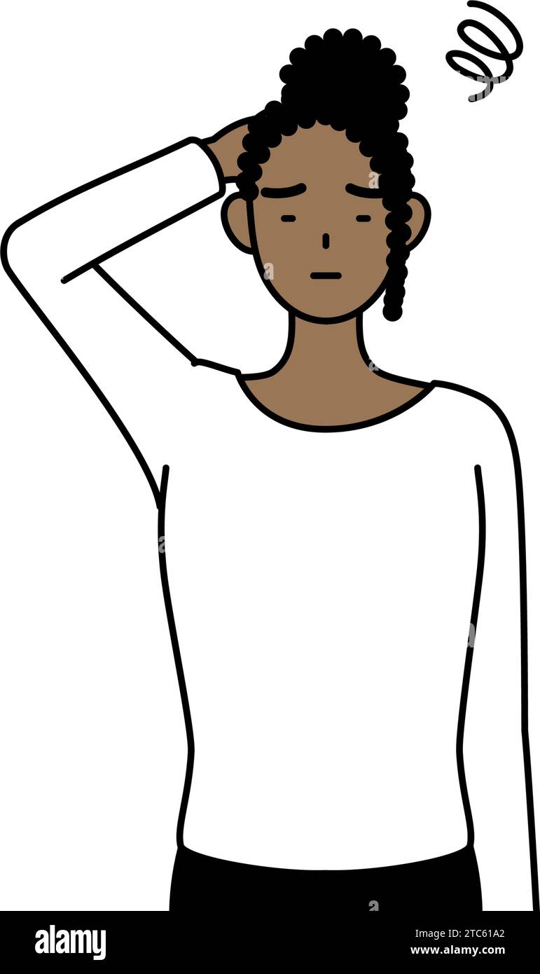 African-American woman scratching her head in distress, Vector ...