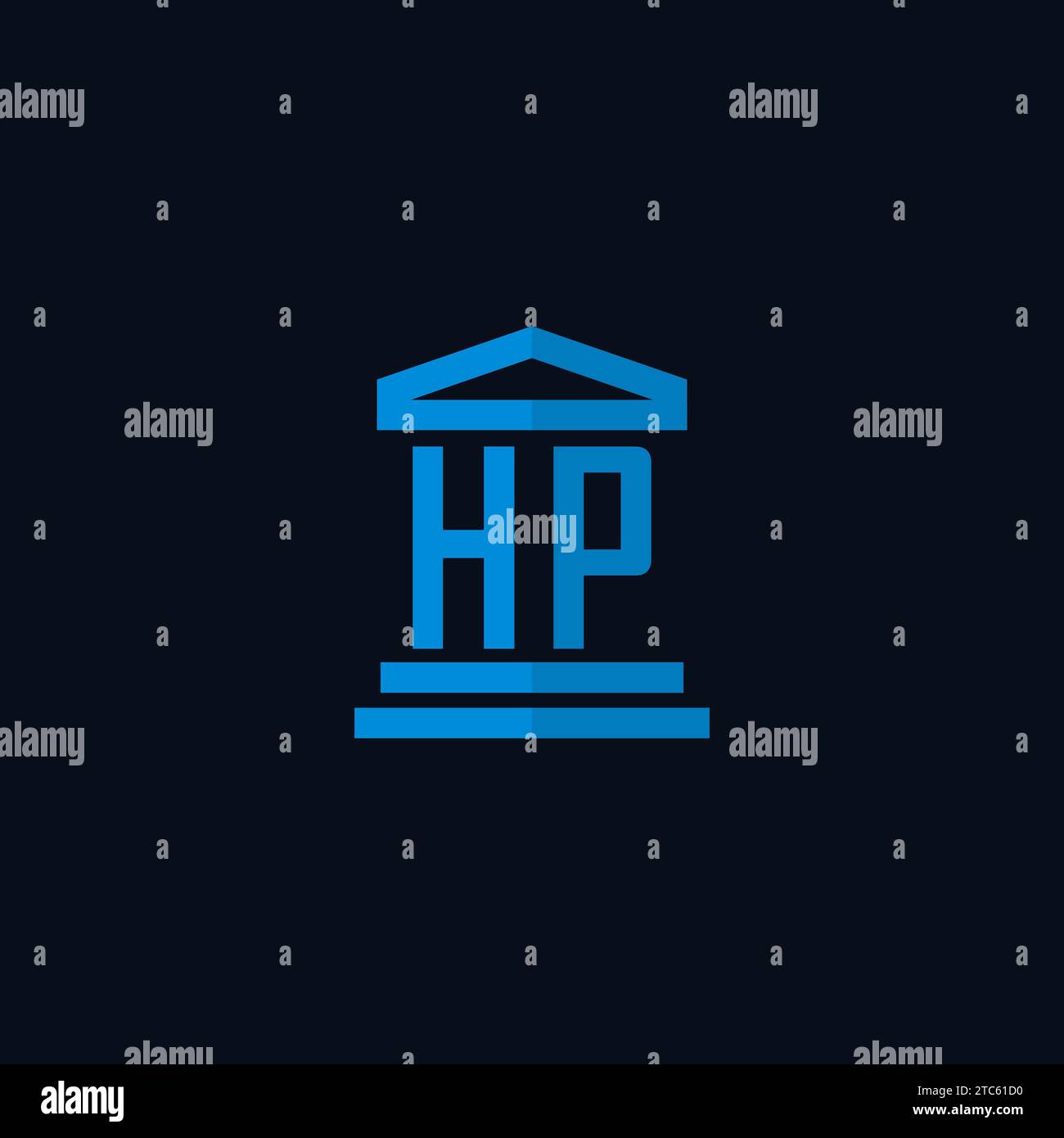 HP initial logo monogram with simple courthouse building icon design ...