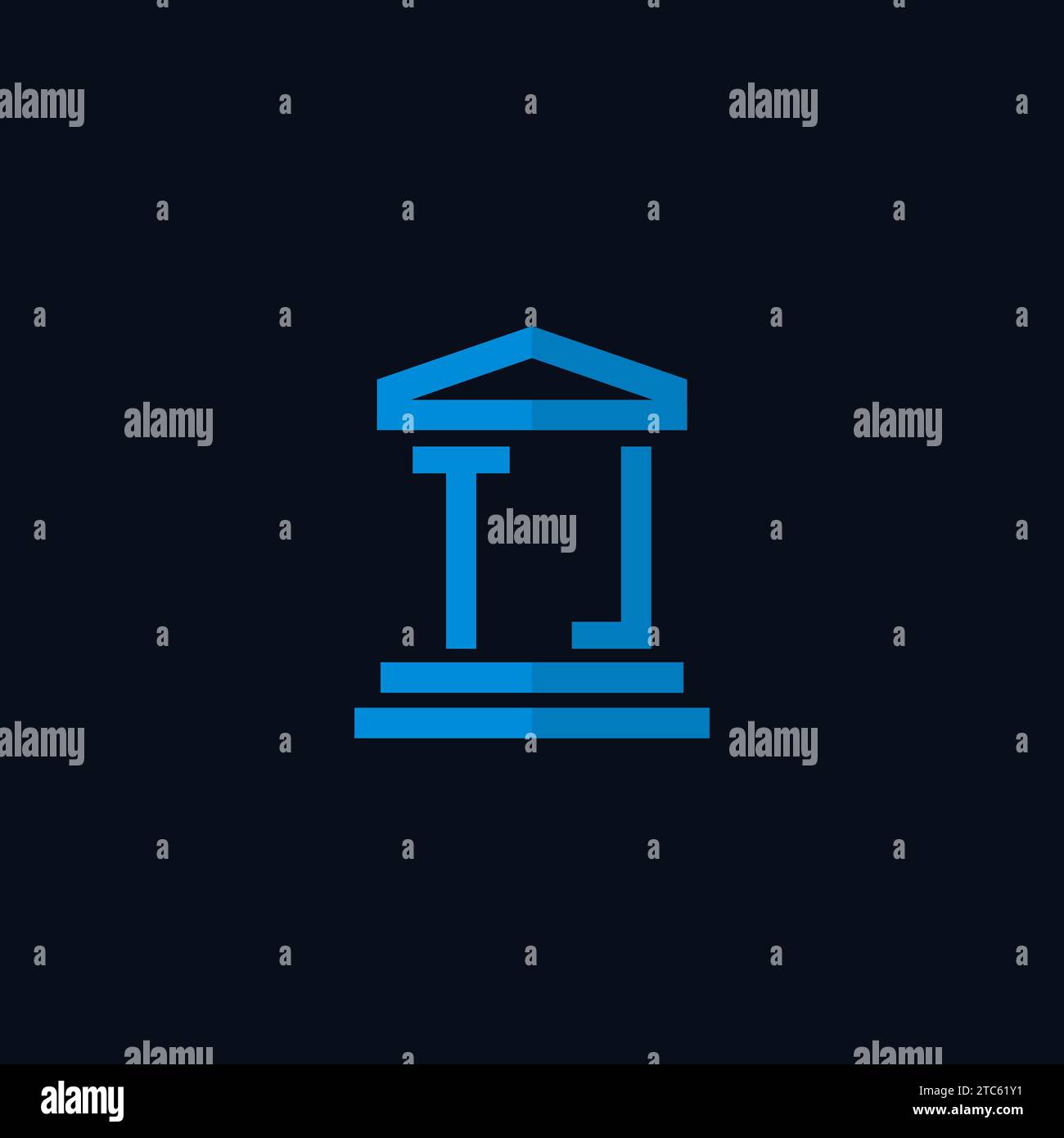 TL initial logo monogram with simple courthouse building icon design ...