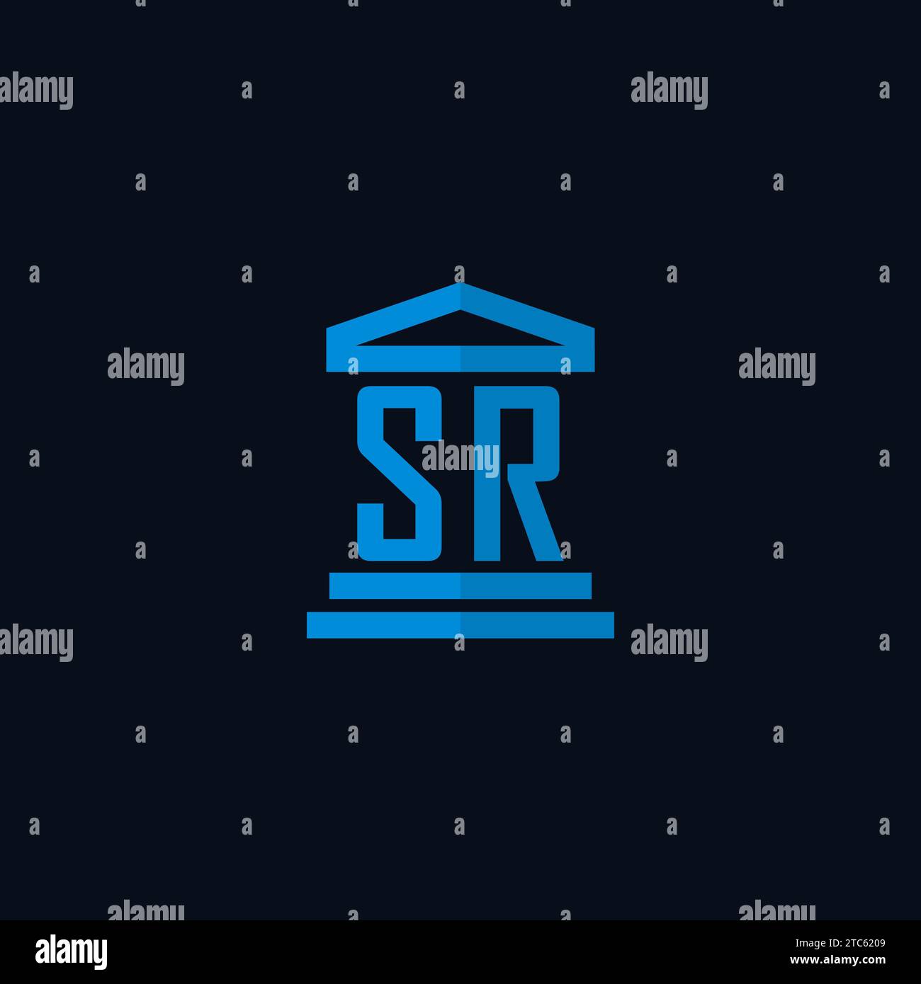 SR initial logo monogram with simple courthouse building icon design ideas Stock Vector Image ...