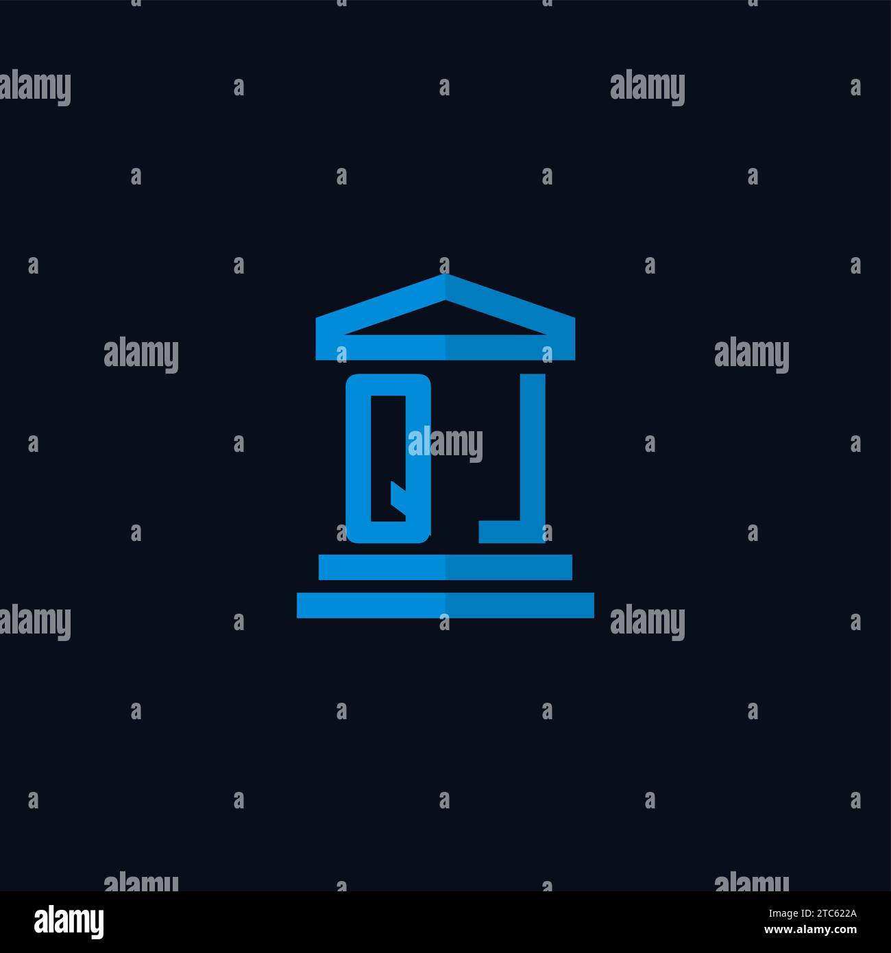 QL initial logo monogram with simple courthouse building icon design ...