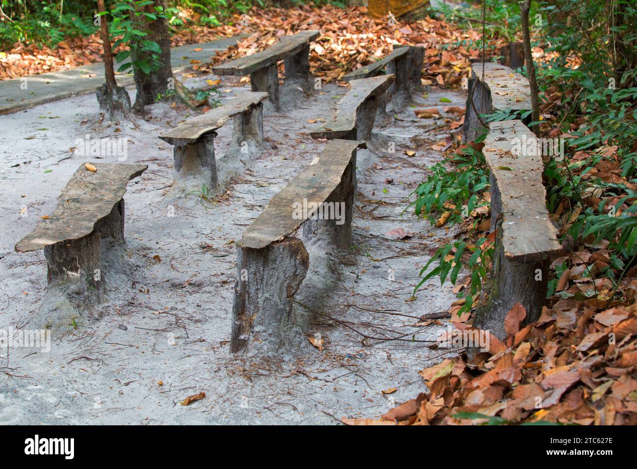 bench in national park resting area Stock Photo - Alamy