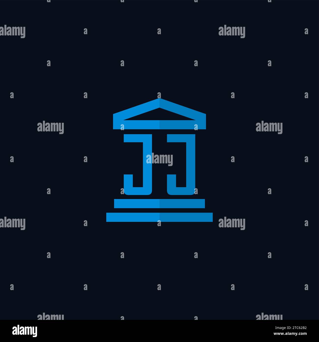 JJ initial logo monogram with simple courthouse building icon design ideas Stock Vector Image ...