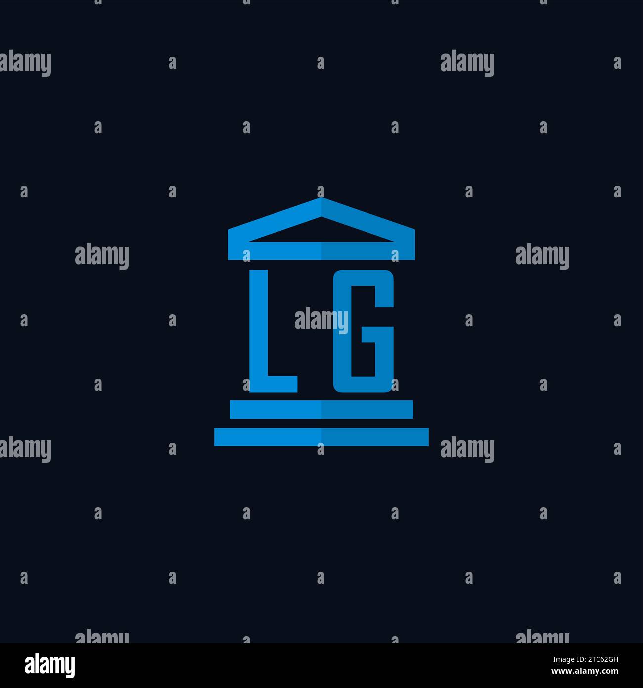 LG initial logo monogram with simple courthouse building icon design ideas Stock Vector Image ...