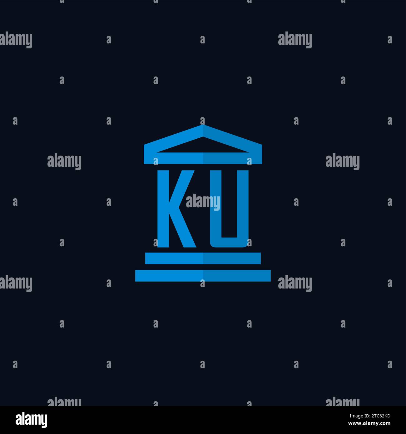 KU initial logo monogram with simple courthouse building icon design ideas Stock Vector Image ...