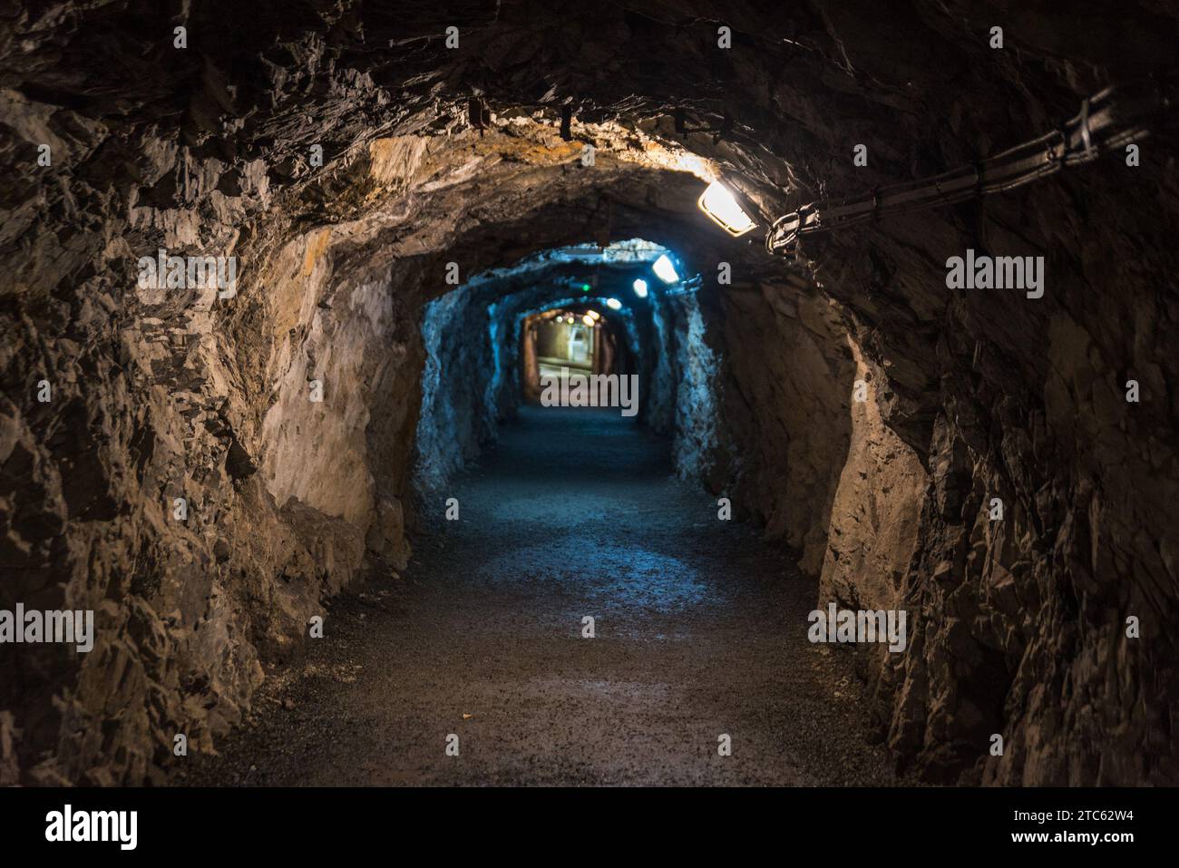 Underground corridor in an old gold mine and arsenic Stock Photo - Alamy