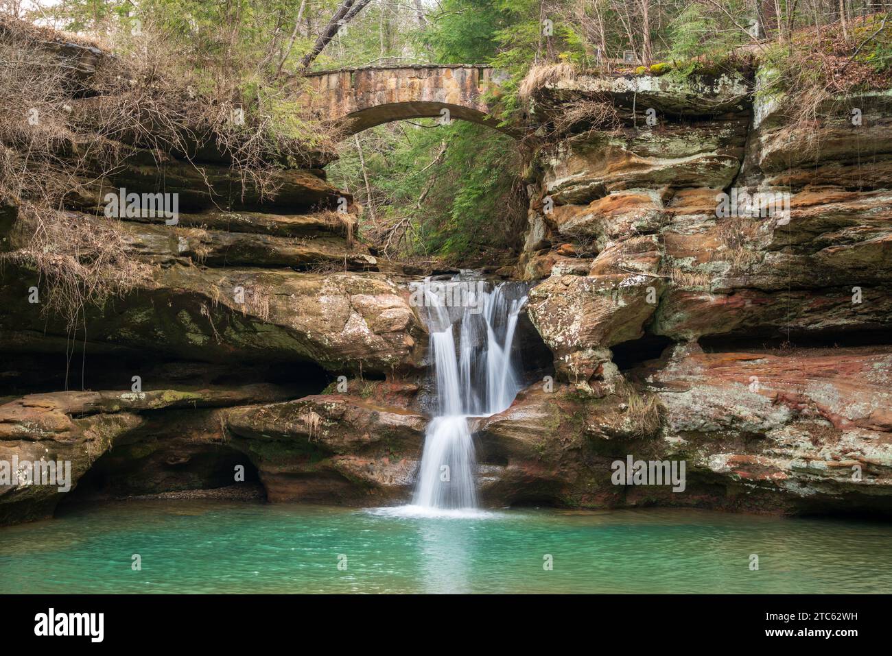 Waterfall at Hocking Hills State Park in the Hocking Hills region of ...