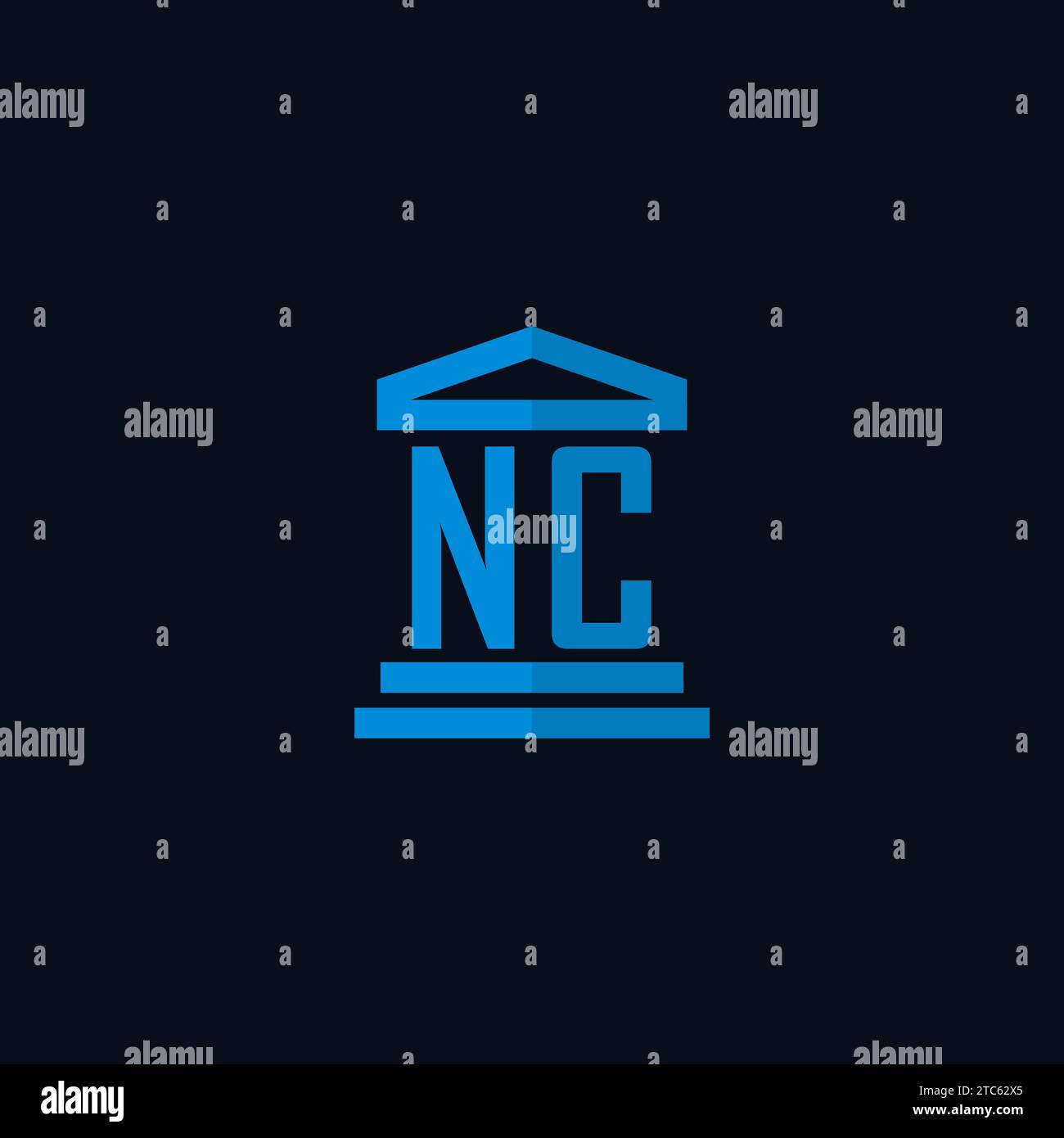 NC initial logo monogram with simple courthouse building icon design ideas Stock Vector Image ...