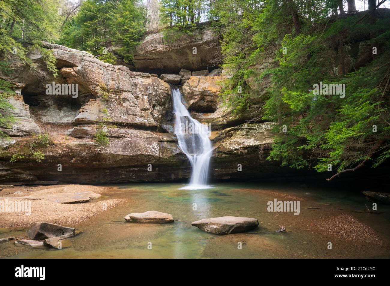 Waterfall at Hocking Hills State Park in the Hocking Hills region of ...