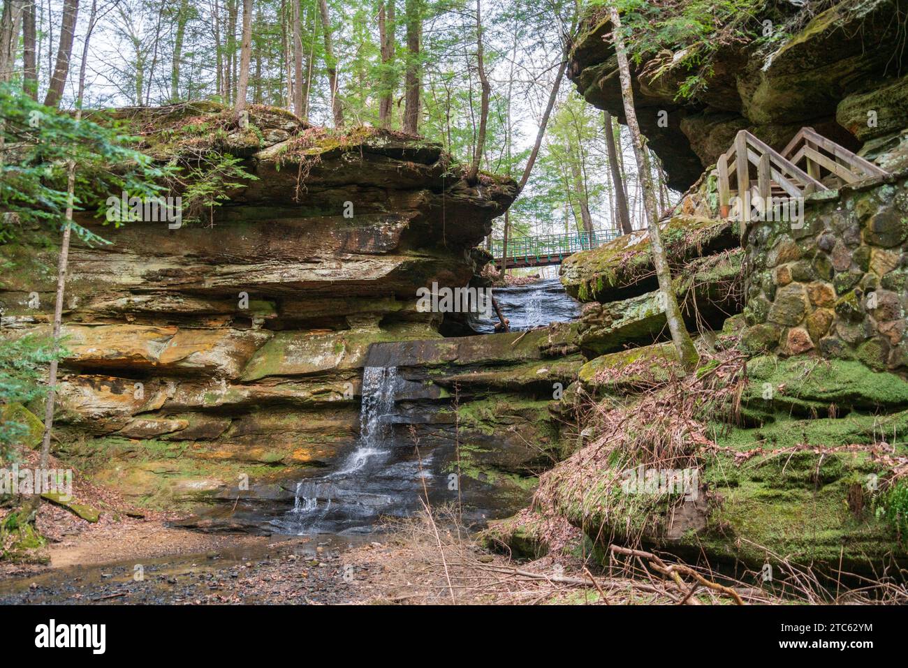 Waterfall at Hocking Hills State Park in the Hocking Hills region of ...