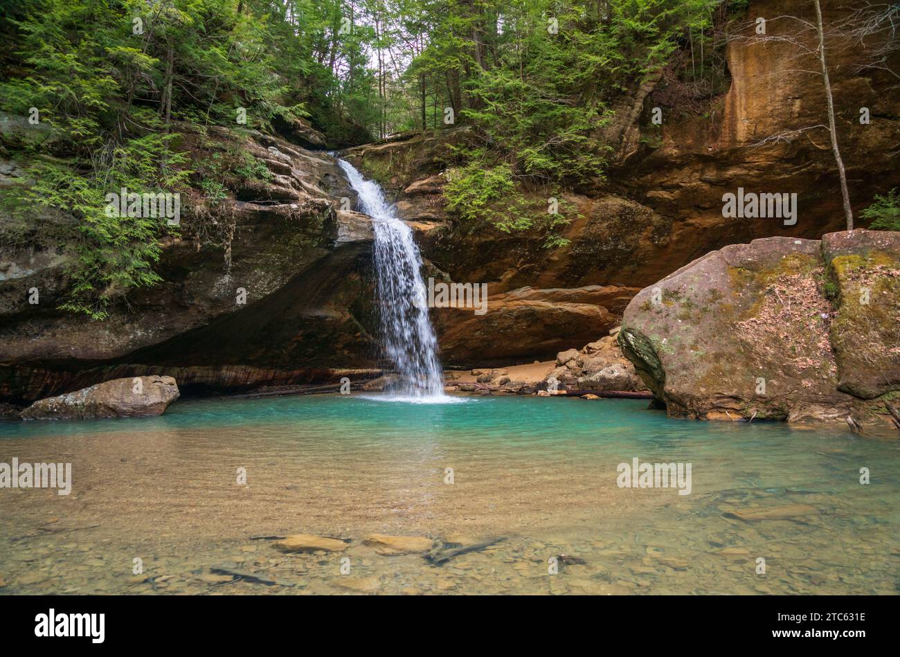 Waterfall at Hocking Hills State Park in the Hocking Hills region of ...