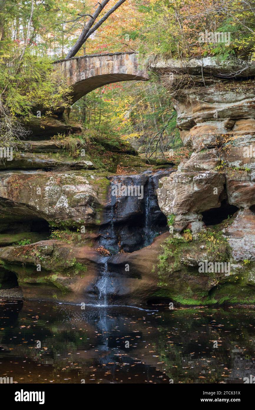 Waterfall at Hocking Hills State Park in the Hocking Hills region of ...