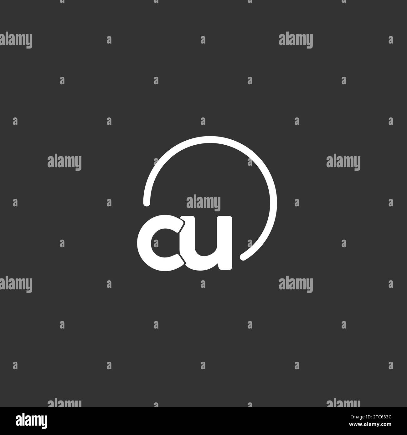 CU initial logo with rounded circle vector graphic Stock Vector Image ...