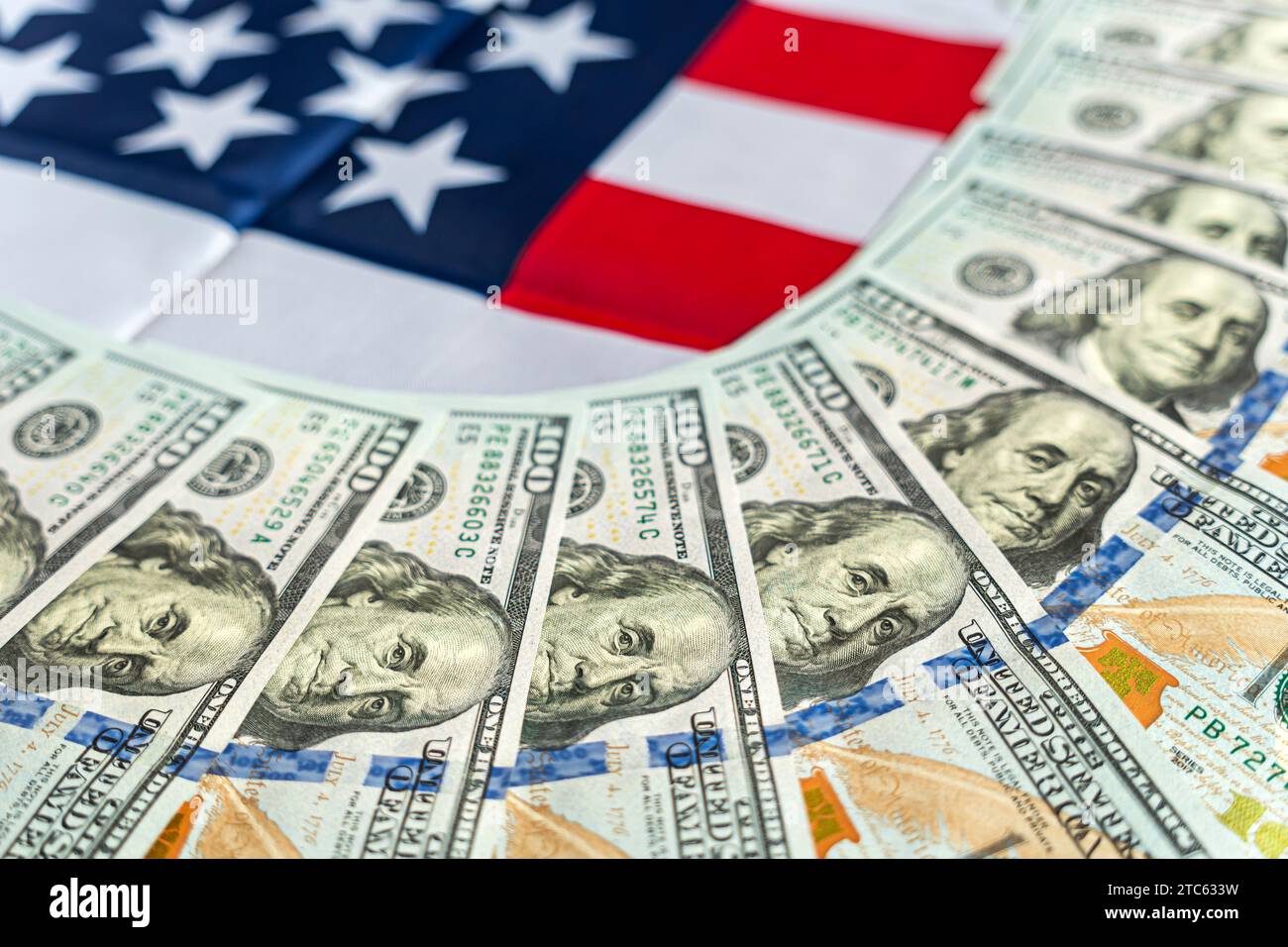 American money. World economic crisis. Currency exchange. Fed. 100 ...