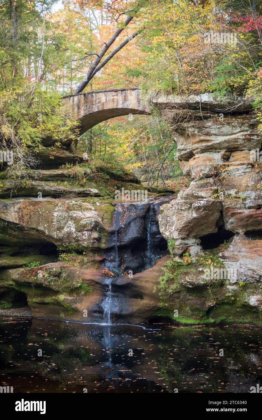 Waterfall at Hocking Hills State Park in the Hocking Hills region of ...