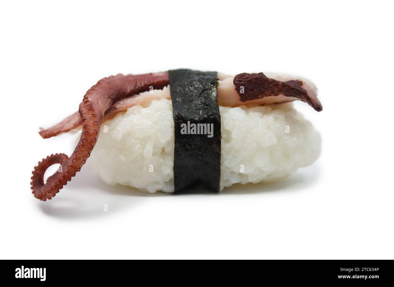 Octopus sushi isolated on white background Stock Photo - Alamy