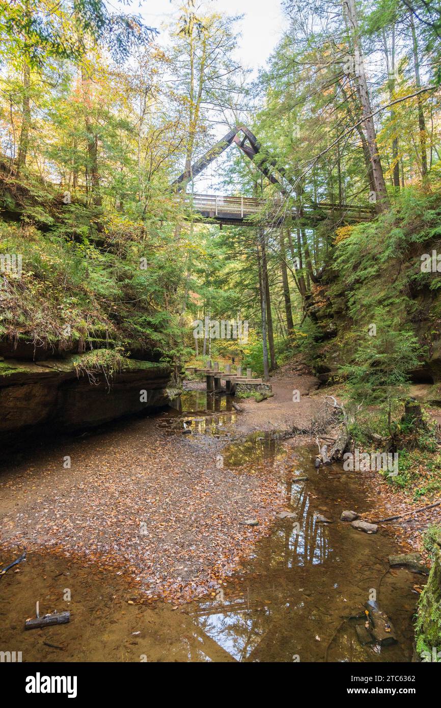 Autumn at Hocking Hills State Park in the Hocking Hills region of ...